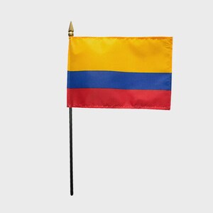Four X Six Inch Colombia Mini Flag With Flag Stand. Over 200 ...