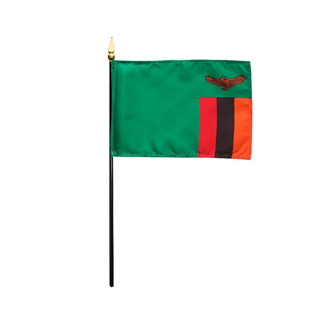 Zambia Miniature Desk Flag, 4x6" National Flag With Base - Etsy