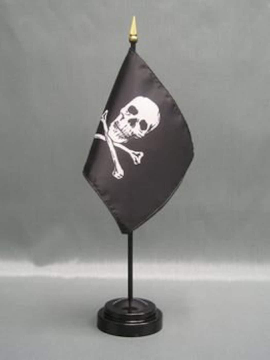 Jolly Roger Miniature Flag With Flag Stand - Etsy