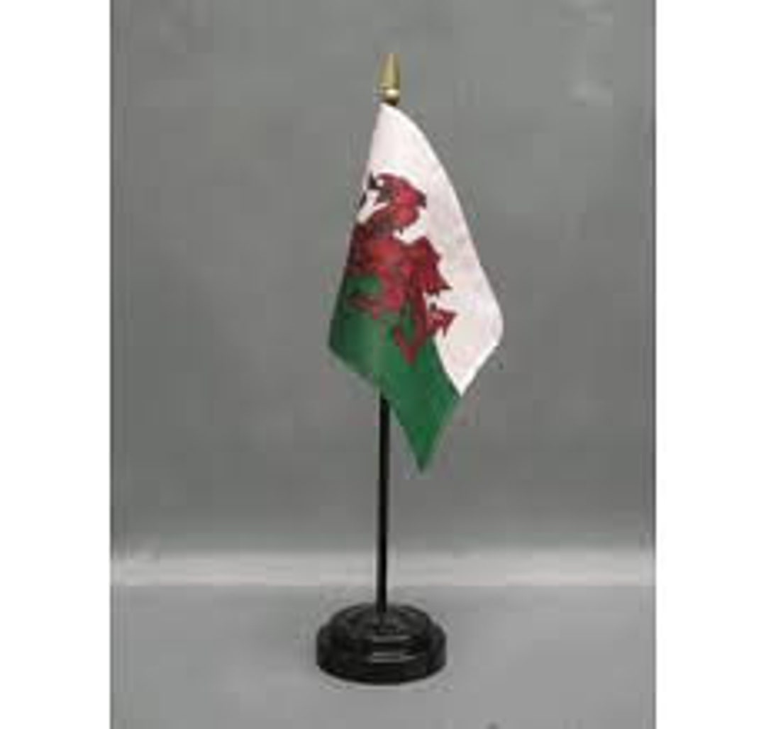 Four X Six Inch Wales Miniature Flag With Flag Stand - Etsy
