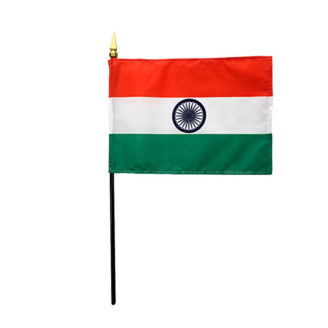 India Miniature Flag 4"x6" With Base Small India Flag India Desk Flag ...