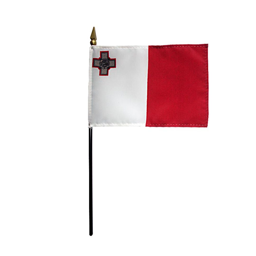 Malta Miniature Desk Flag, 4"x6" National Flag With Base - Etsy