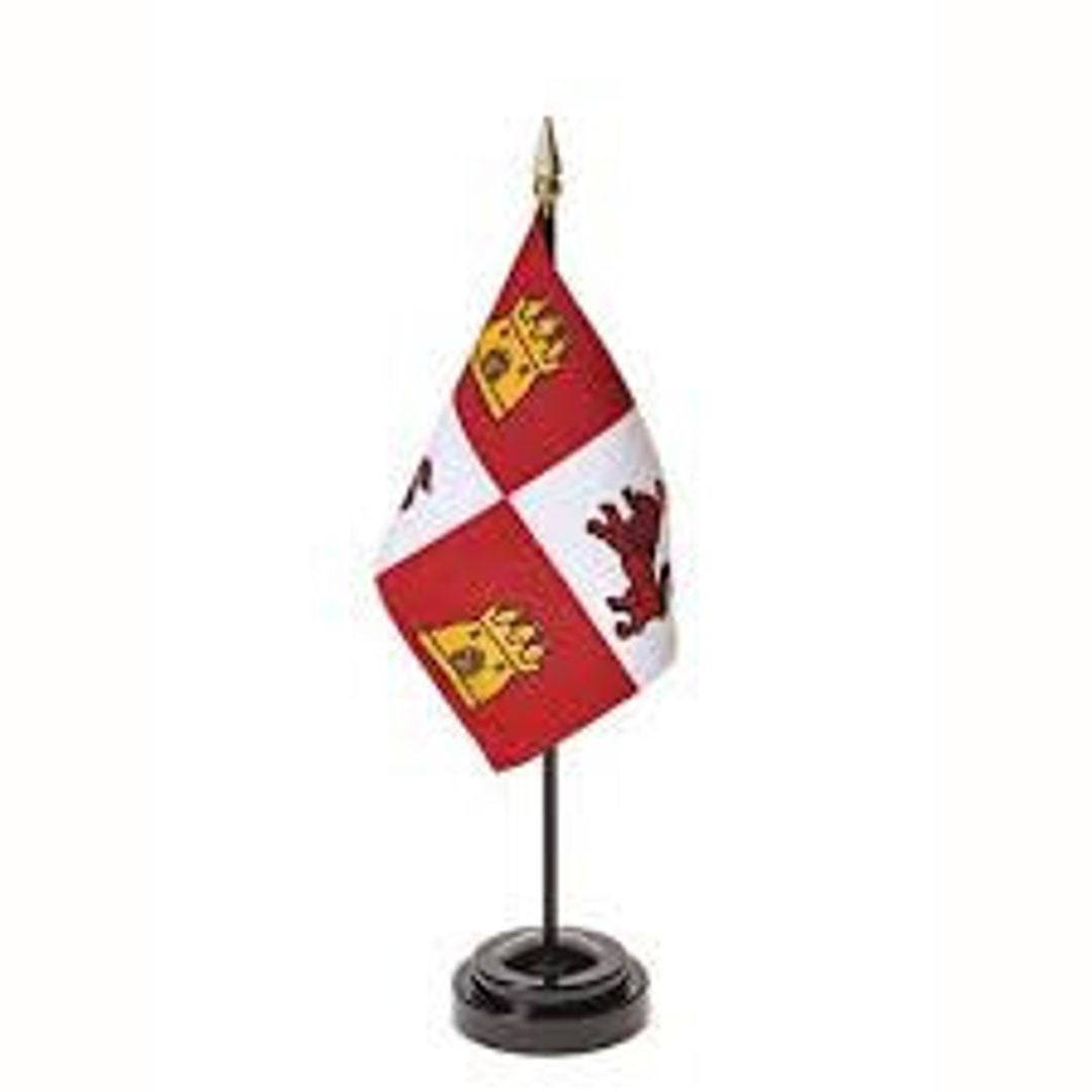 Four X Six Inch Royal Standard of Spain (lions & Castles) Miniature ...