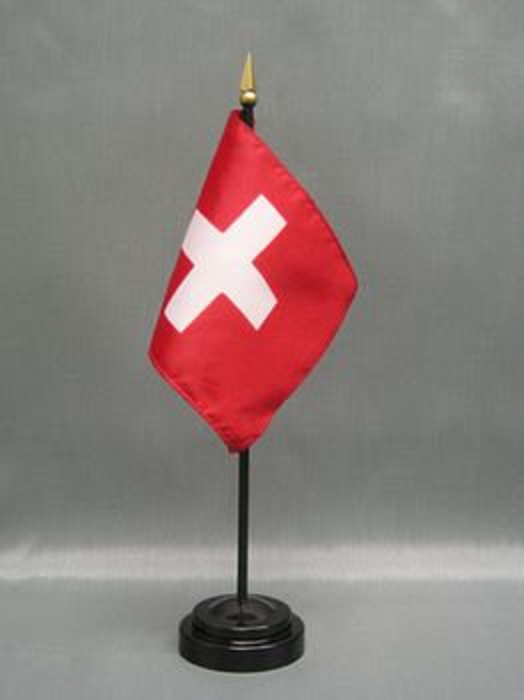 Four X Six Inch Switzerland Mini Flag With Flag Stand. Over 200 ...