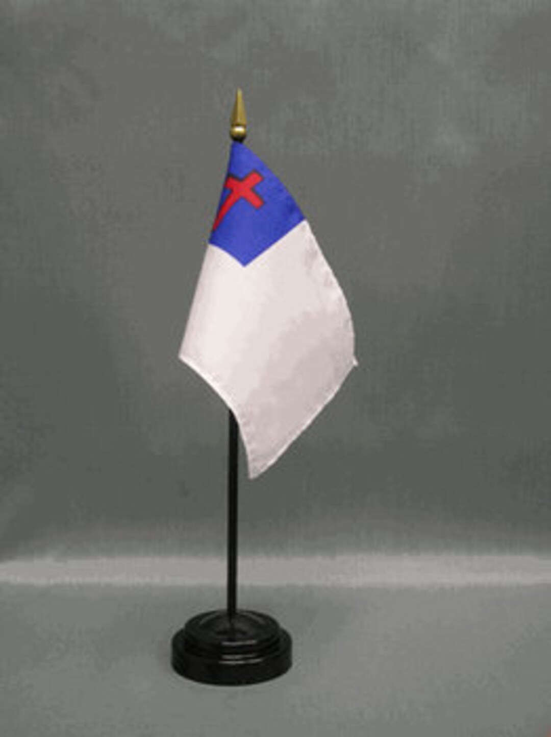 Miniature Christian Flag With Base – 4x6 Religious Desk Flag, Christian ...
