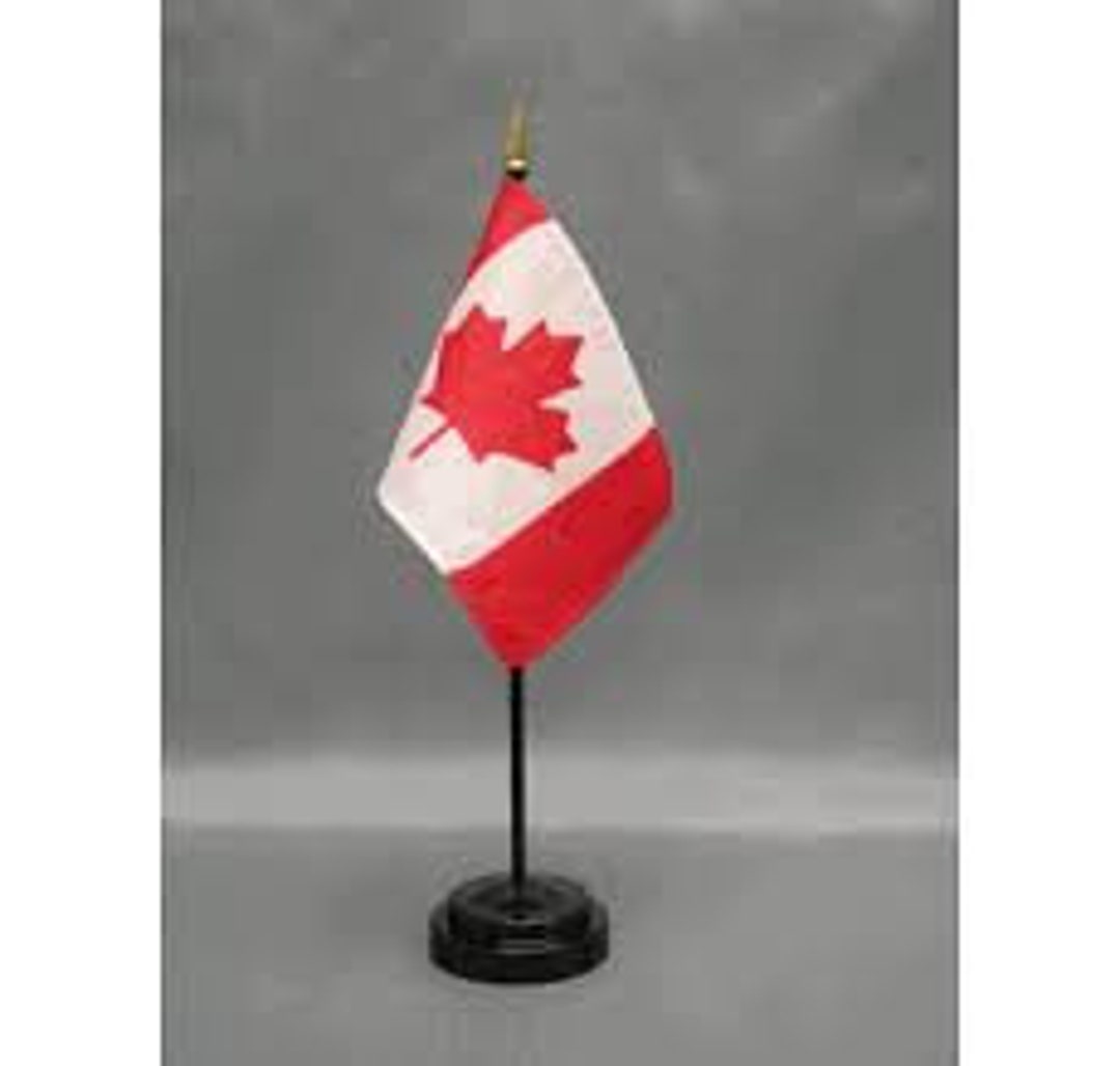 Four X Six Inch Canada Miniature Flag With Flag Stand. - Etsy
