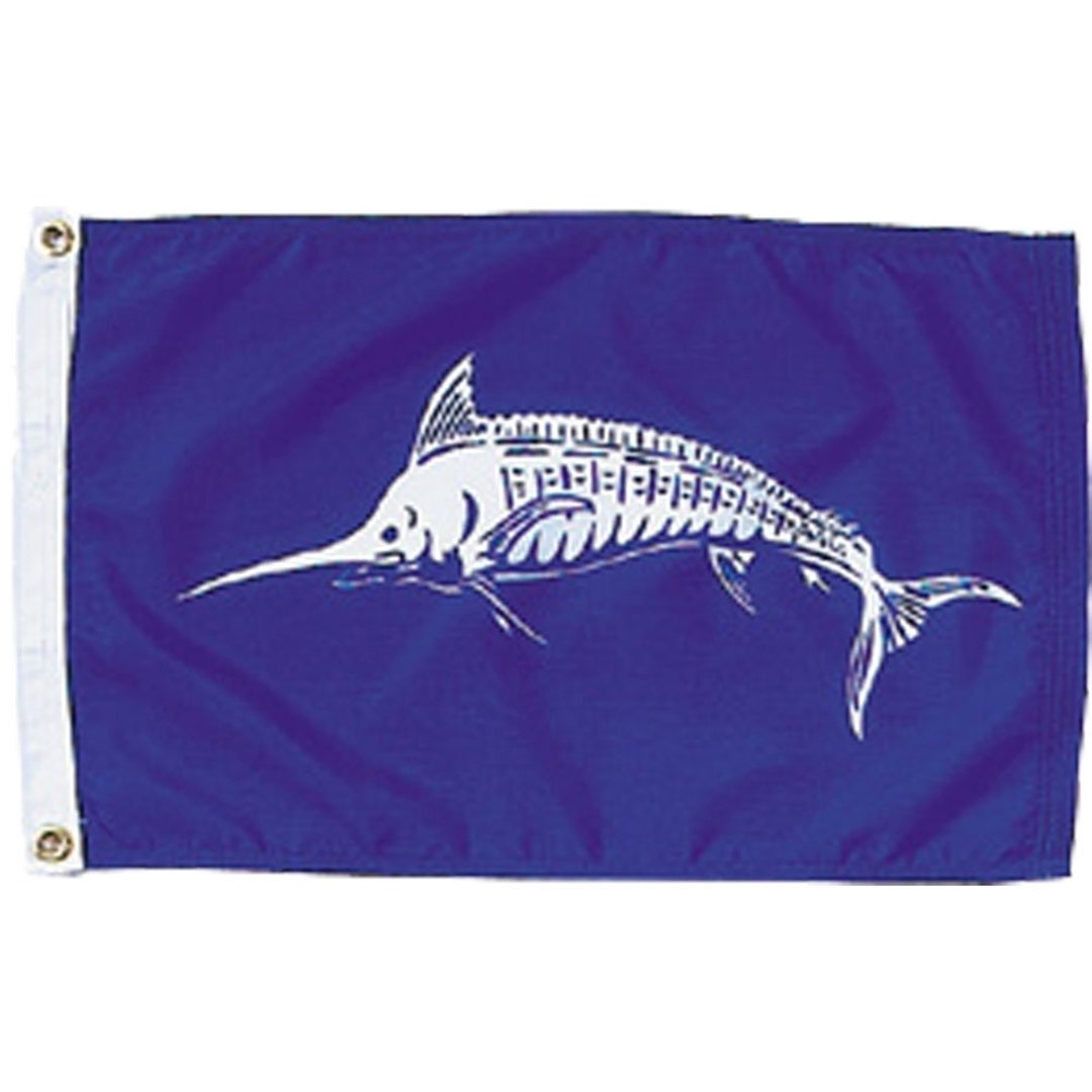 White Marlin Fish Flags for Boats Durable Nylon | Colorful Fishing Boat ...