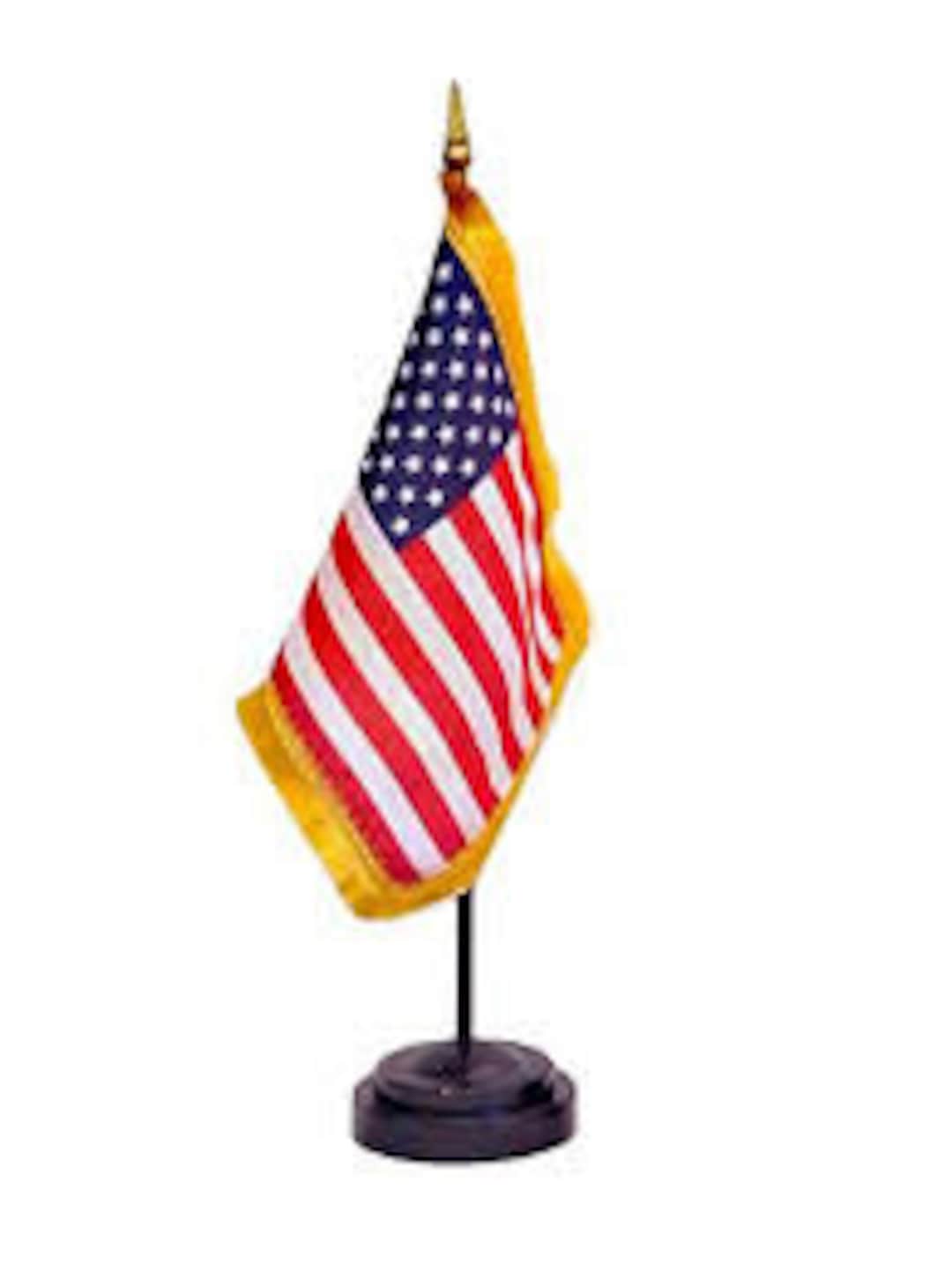 Free Shipping. Miniature American Flag With Gold Fringe, Cord and ...