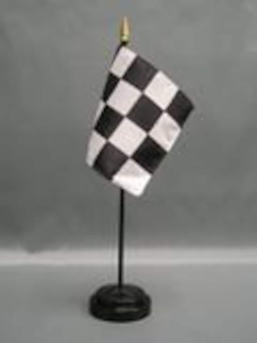 Free Shipping. Miniatured Checkered Flag With Flag Stand - Etsy