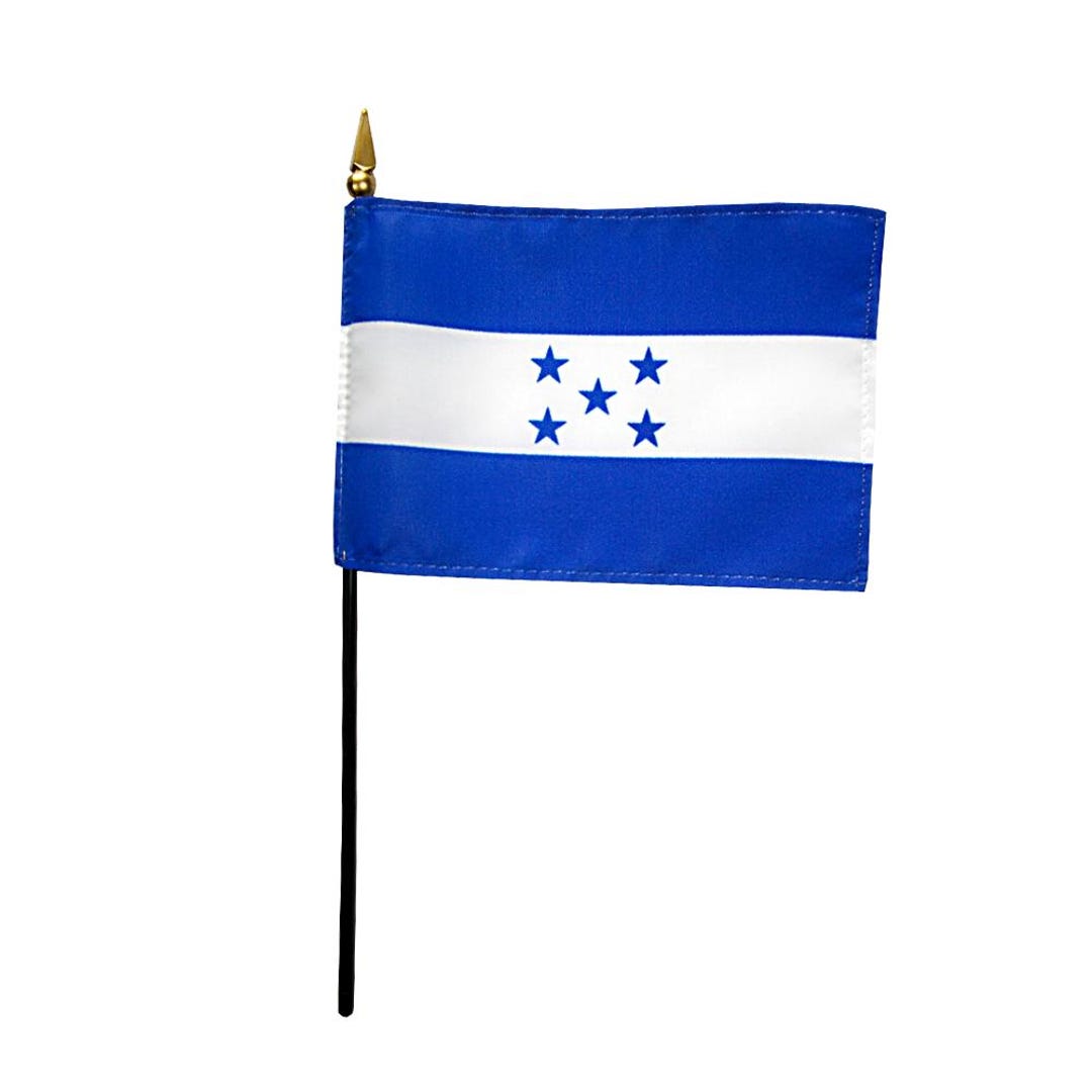 Bandera miniatura de Honduras de 4" x 6" con base. Bandera pequeña de ...