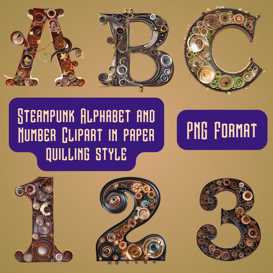 Steampunk Clipart - Steampunk Letters - Steampunk Alphabet - Steampunk ...