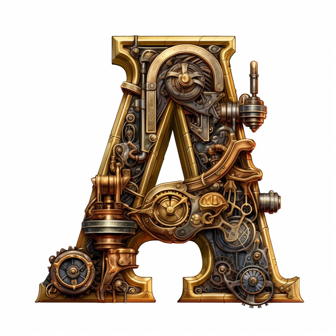 Steampunk Alphabet Printable Clipart PNG PDF and PSD Format - Etsy