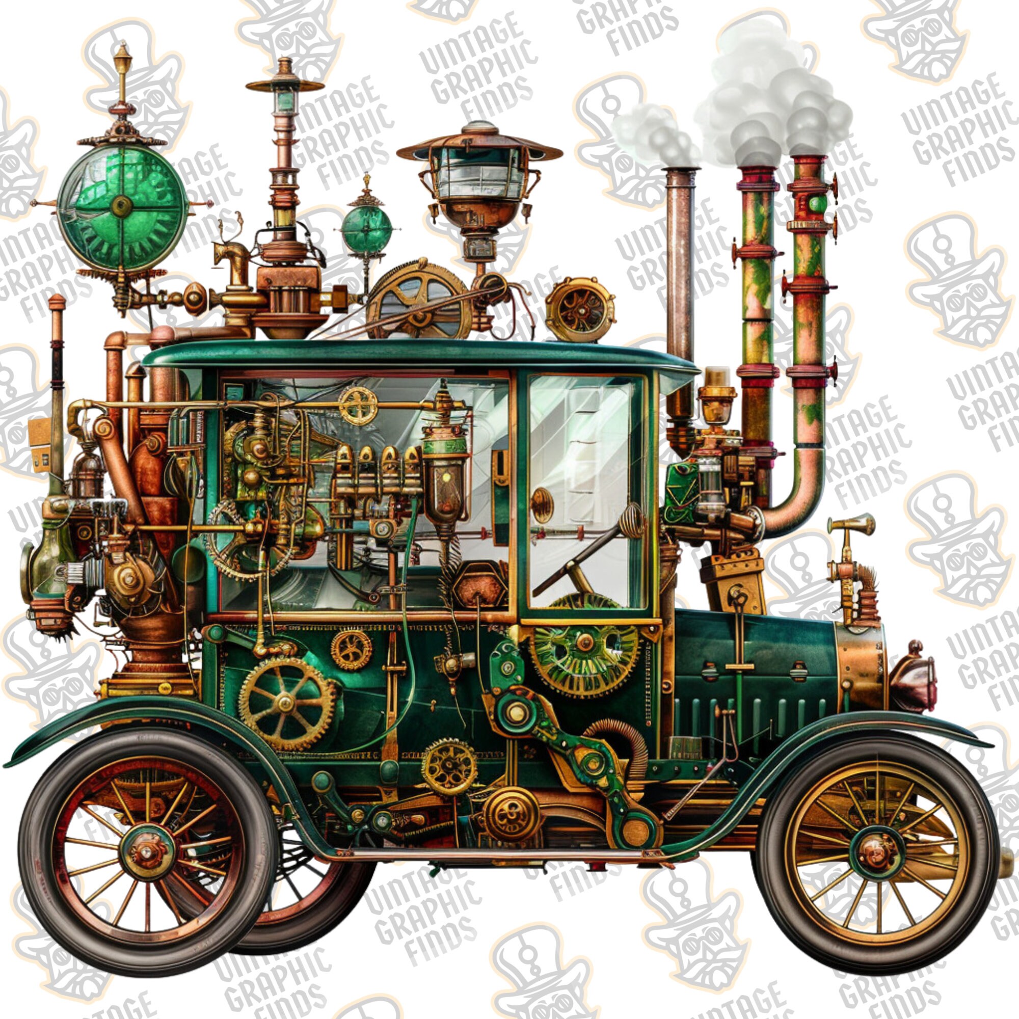 Steampunk Floral Bundle, Steampunk Clipart, PNG Steampunk Cliparts ...