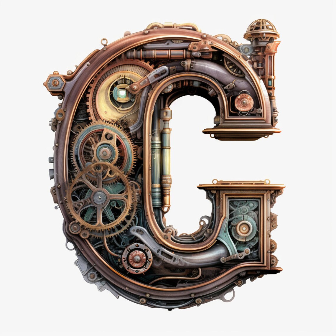 Steampunk Alphabet Printable Clipart PNG PDF and PSD Format - Etsy