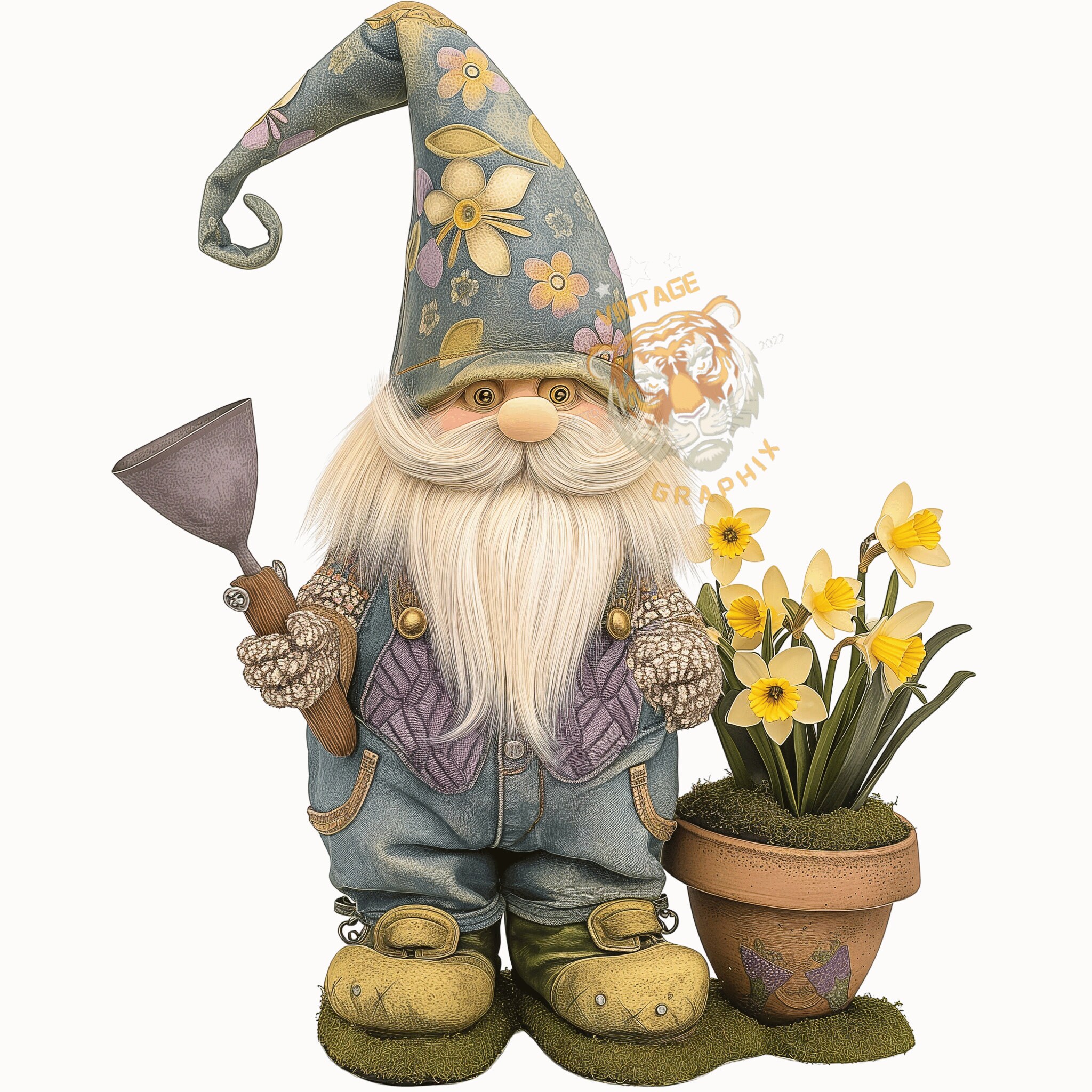 Garden Gnome Clip Art - Garden Gnome Spring Clipart - Garden Gnome ...