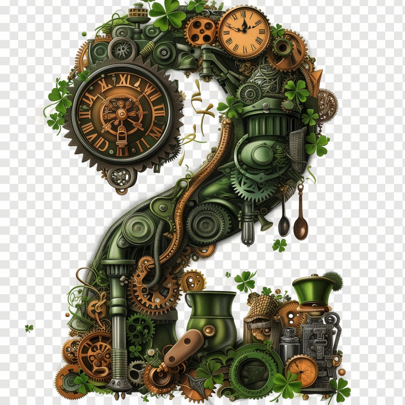 St Patricks Clipart Steampunk St. Patrick's Day Alphabet & Numbers ...