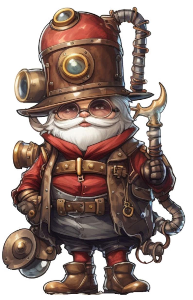 30+ Steampunk Santa Digital Clipart Collection - Unique Victorian ...