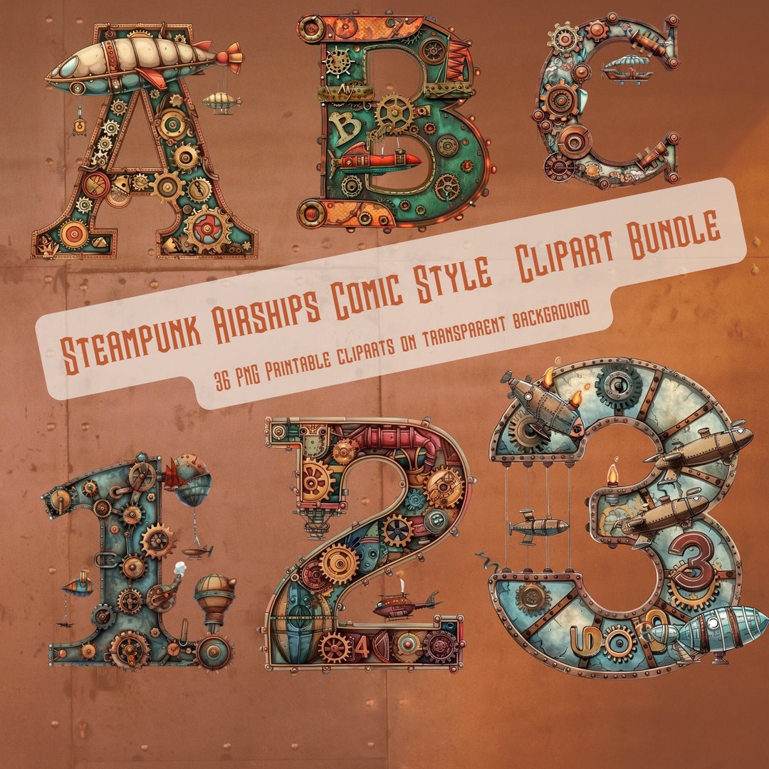Airship Clipart, Comic Clipart, Steampunk Airships, Steampunk Clipart ...