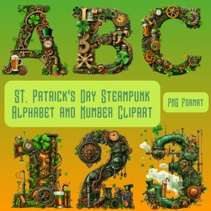 St Patricks Clipart - Steampunk St. Patrick's Day Alphabet & Numbers ...