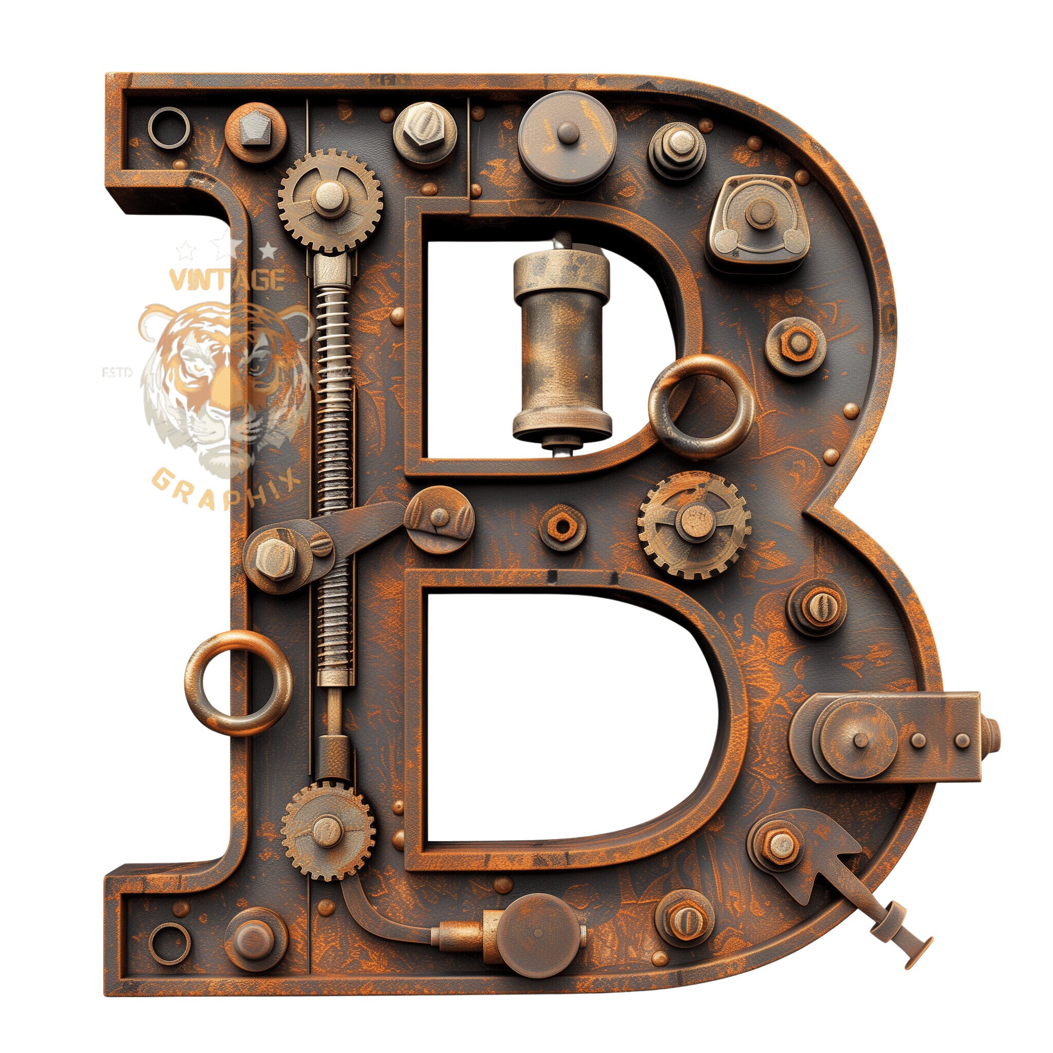 Steampunk Alphabet - Steampunk Letters - Steampunk Printable Clipart ...