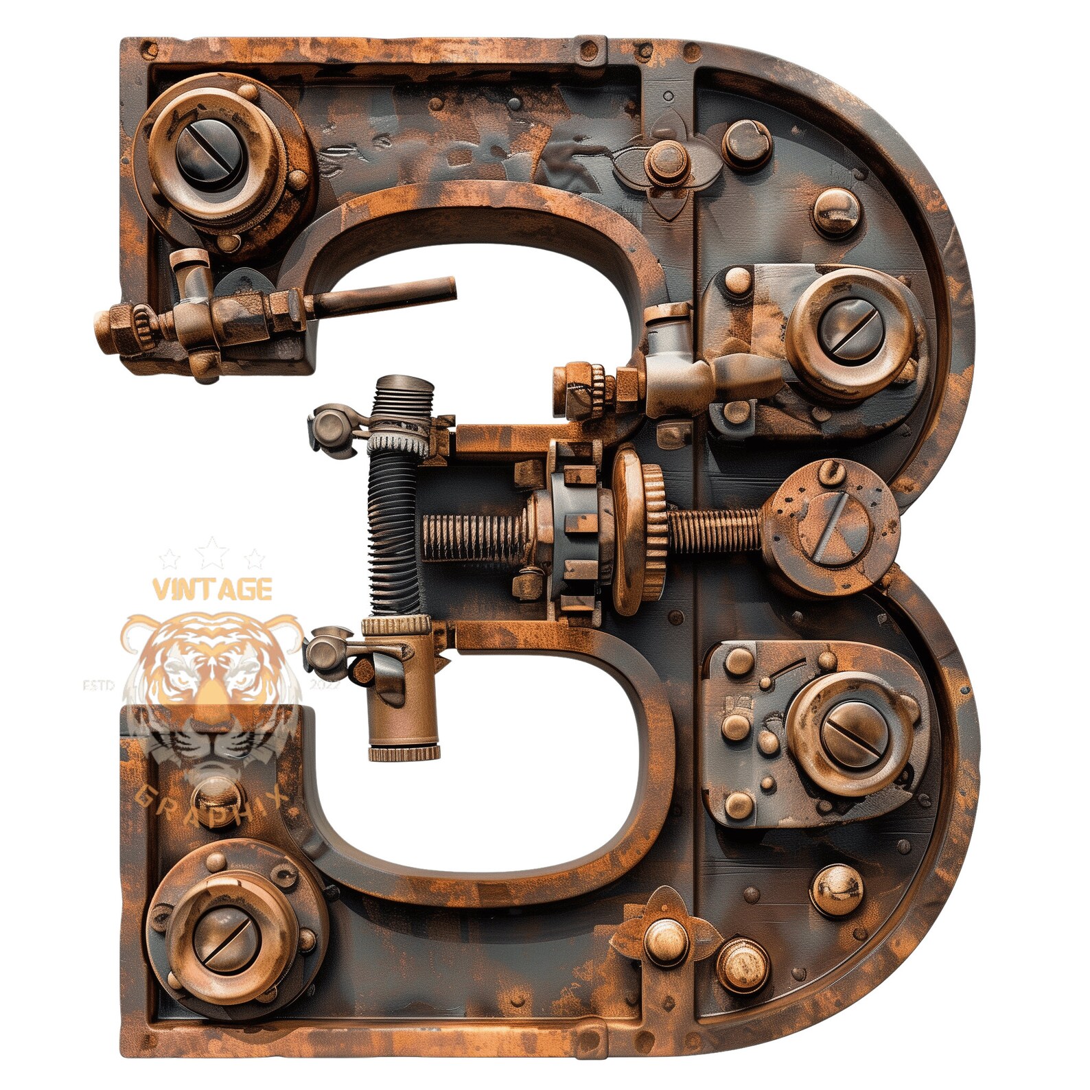 Steampunk Alphabet - Steampunk Letters - Steampunk Printable Clipart ...