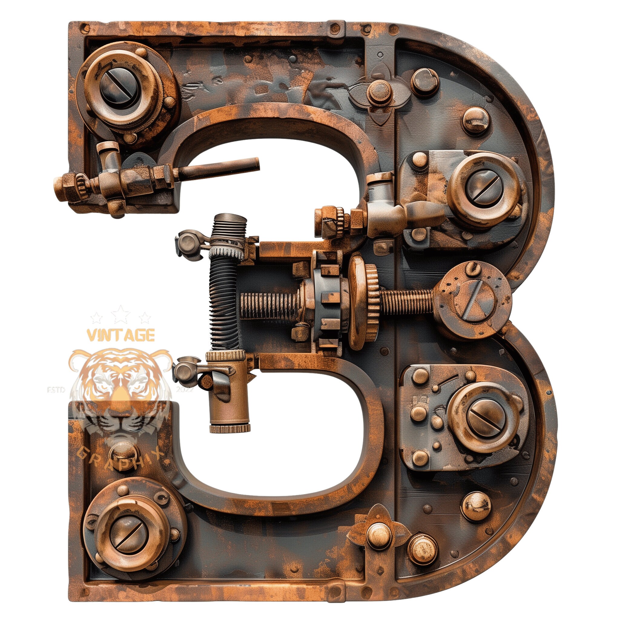 Steampunk Alphabet - Steampunk Letters - Steampunk Printable Clipart ...