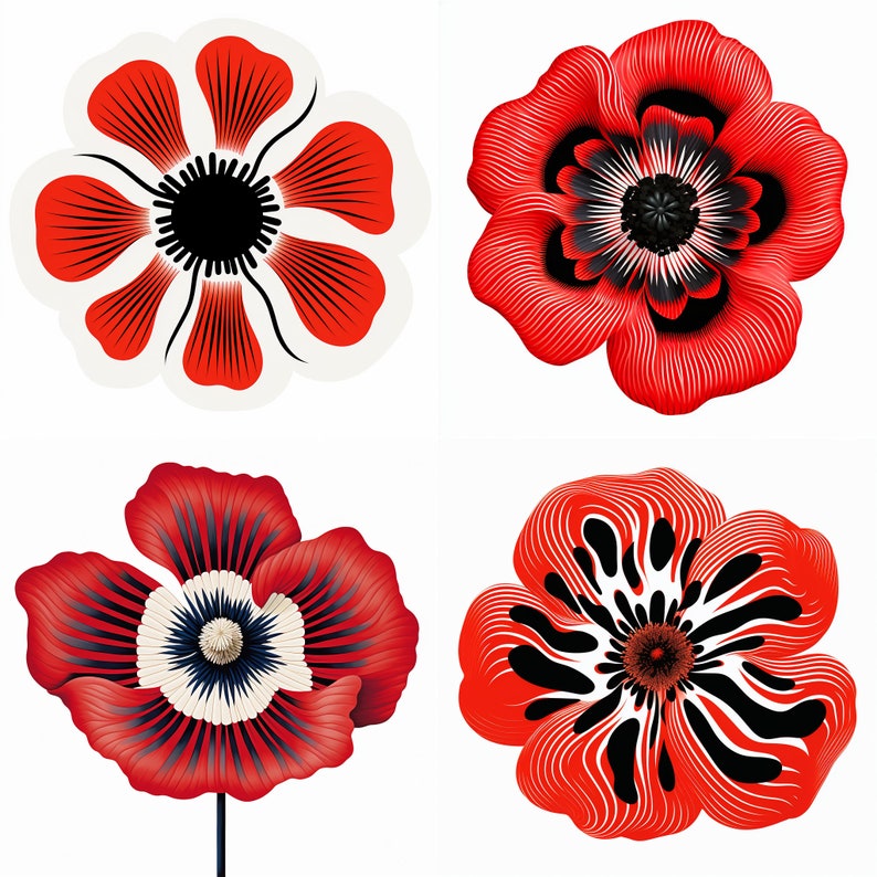 Poppy Birth Month Flower Clipart - Poppy Clipart - Poppy Birth Flower ...
