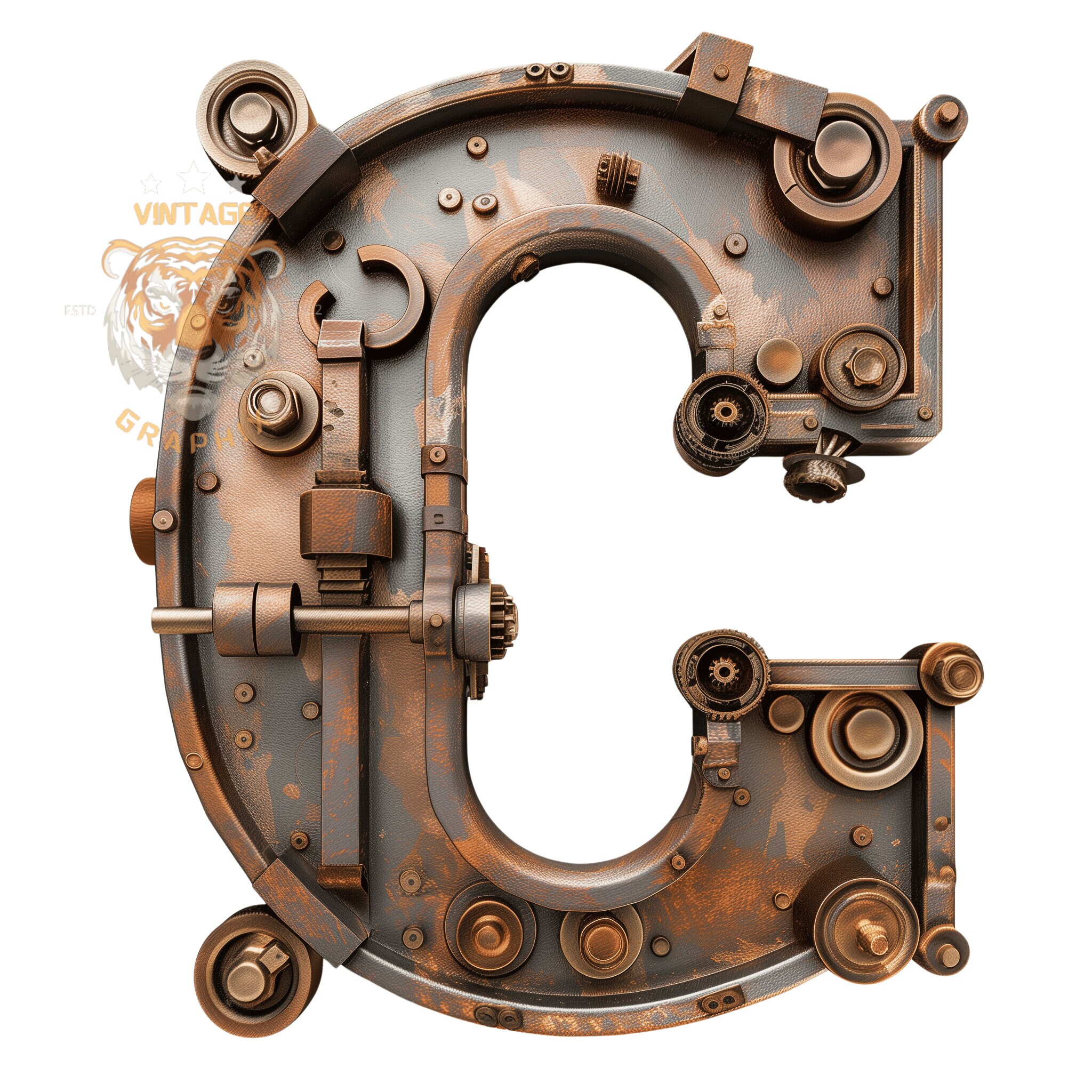 Steampunk Alphabet - Steampunk Letters - Steampunk Printable Clipart ...