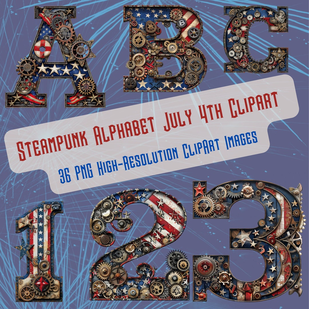July 4th Clipart, USA Letters, Red White Blue Letters, USA Alphabet ...