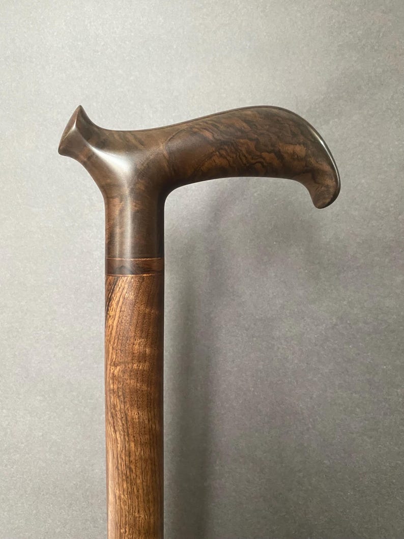 Handcrafted Walnut Wooden Cane: Shellac Finish - Etsy