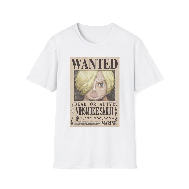 Sanji Wanted Poster wano/egghead T-shirt One Piece Anime Merch Sanji T ...