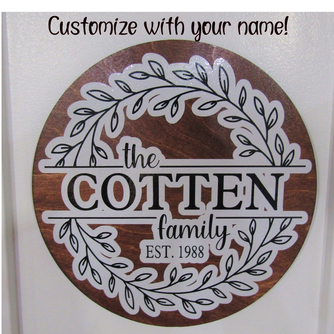 Custom Name Sign Front Door Sign Porch Sign Door Hanging Welcome Sign ...