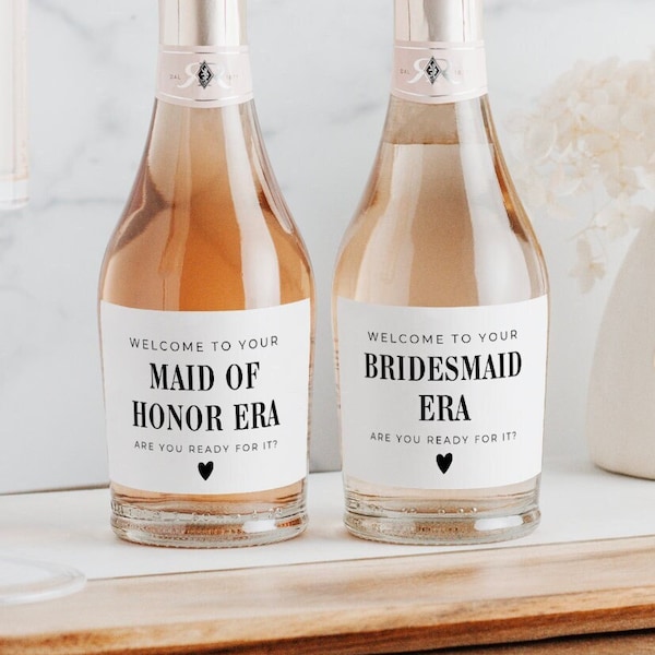 Champagne Bridesmaid Labels - Etsy