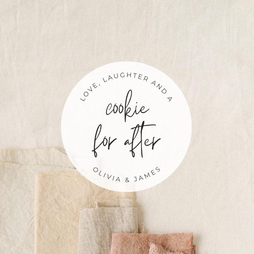 Script Love, Laughter and A Cookie for After | Round Matte Stickers ...