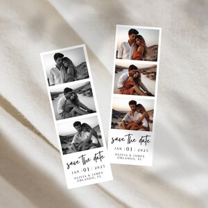 Printed Save the Date Photo Booth Strip 2x6 Inch Glossy Photo Paper A ...