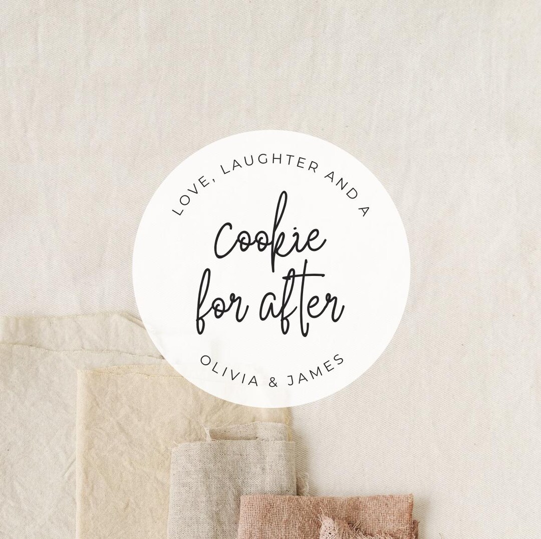 Cursive Love, Laughter and A Cookie for After | Round Matte Stickers ...