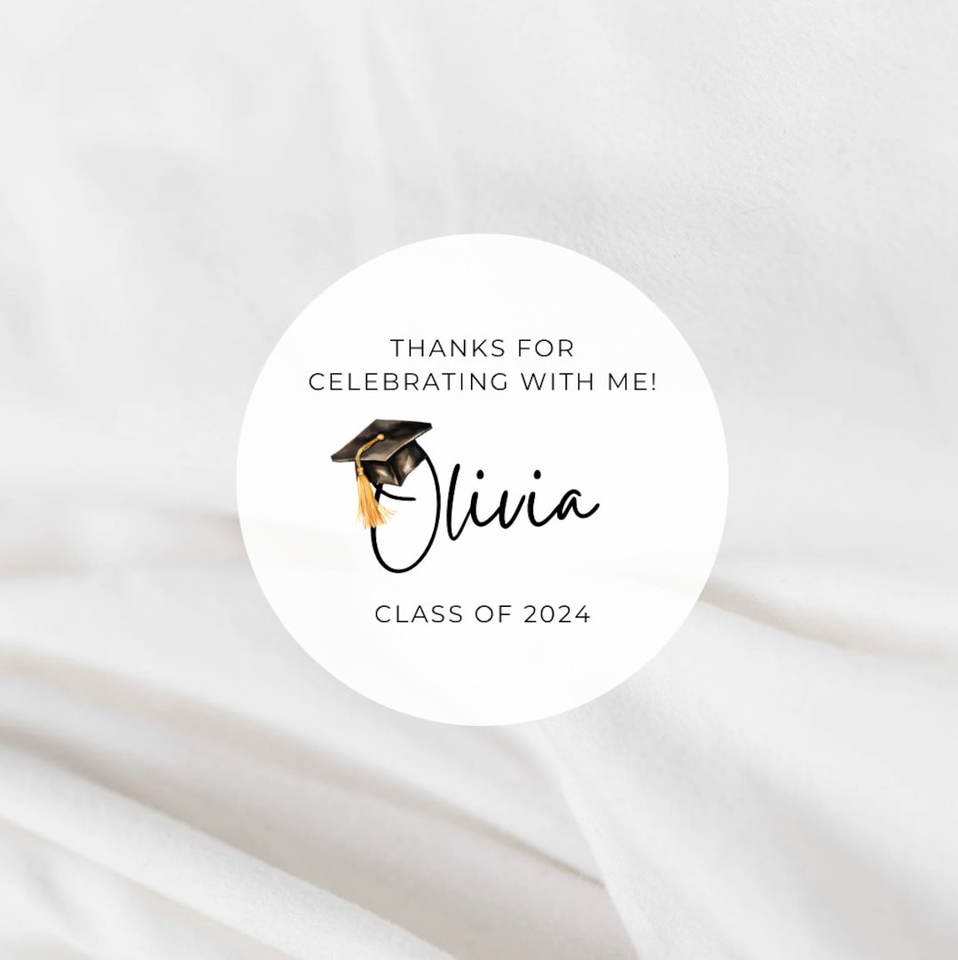Thank You for Celebrating Graduation Party Favor Labels | 2 Inch Round ...