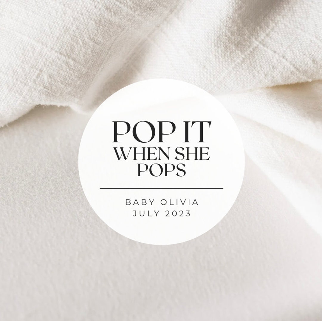 Pop It When She Pops Labels | Round White Matte Stickers | Baby ...