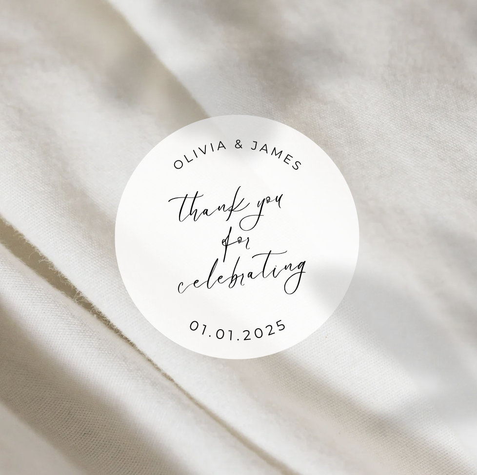 Thank You for Celebrating Labels | 2 Inch Round White Matte Stickers ...