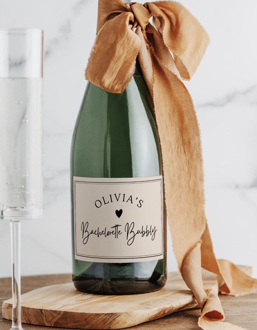Bachelorette Bubbly Champagne Label Glossy Weatherproof Bridal ...