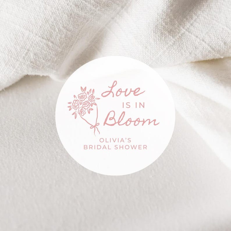 Handwritten Love is in Bloom Bridal Shower Label | Flower Bouquet Bar ...