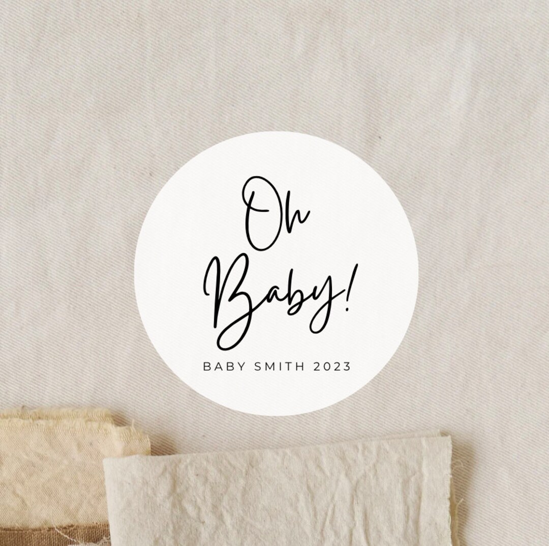 Oh Baby Label | Baby Shower Sticker | Thank You Sticker | Baby Shower ...