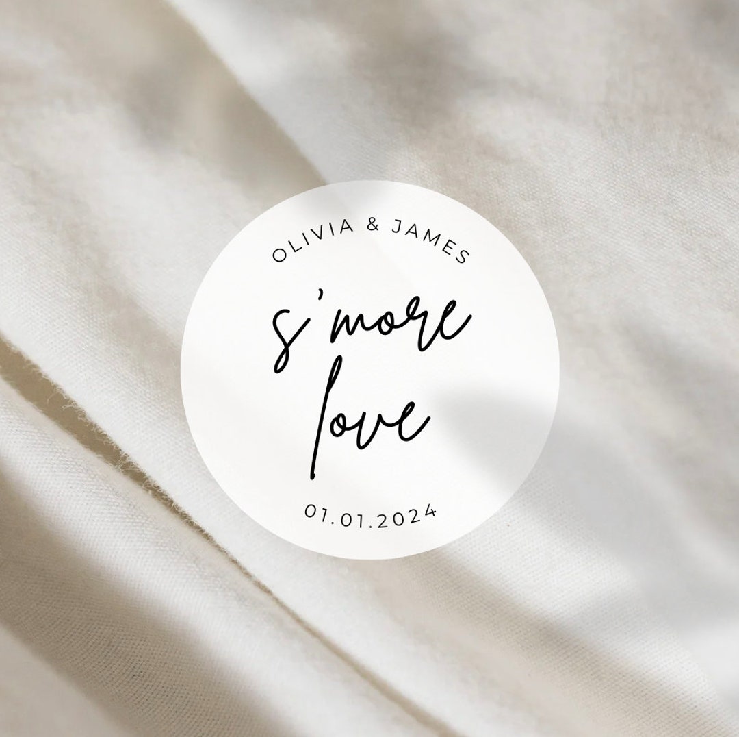 Script S'more Love Labels | Round White Matte Stickers | Wedding S ...