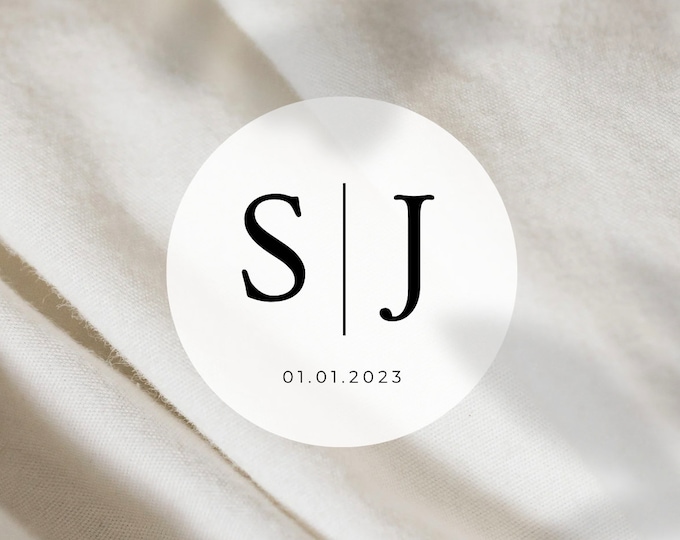New GOLD FOIL CUSTOM Stickers Wedding Initials Gloss Stickers Wedding ...