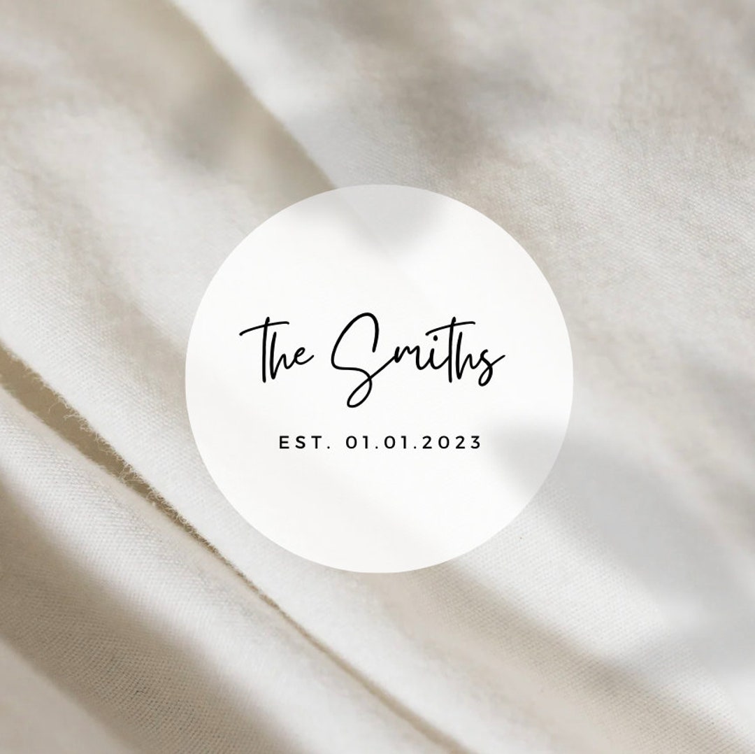 Modern Script Wedding Welcome Labels | Round White Matte Stickers ...
