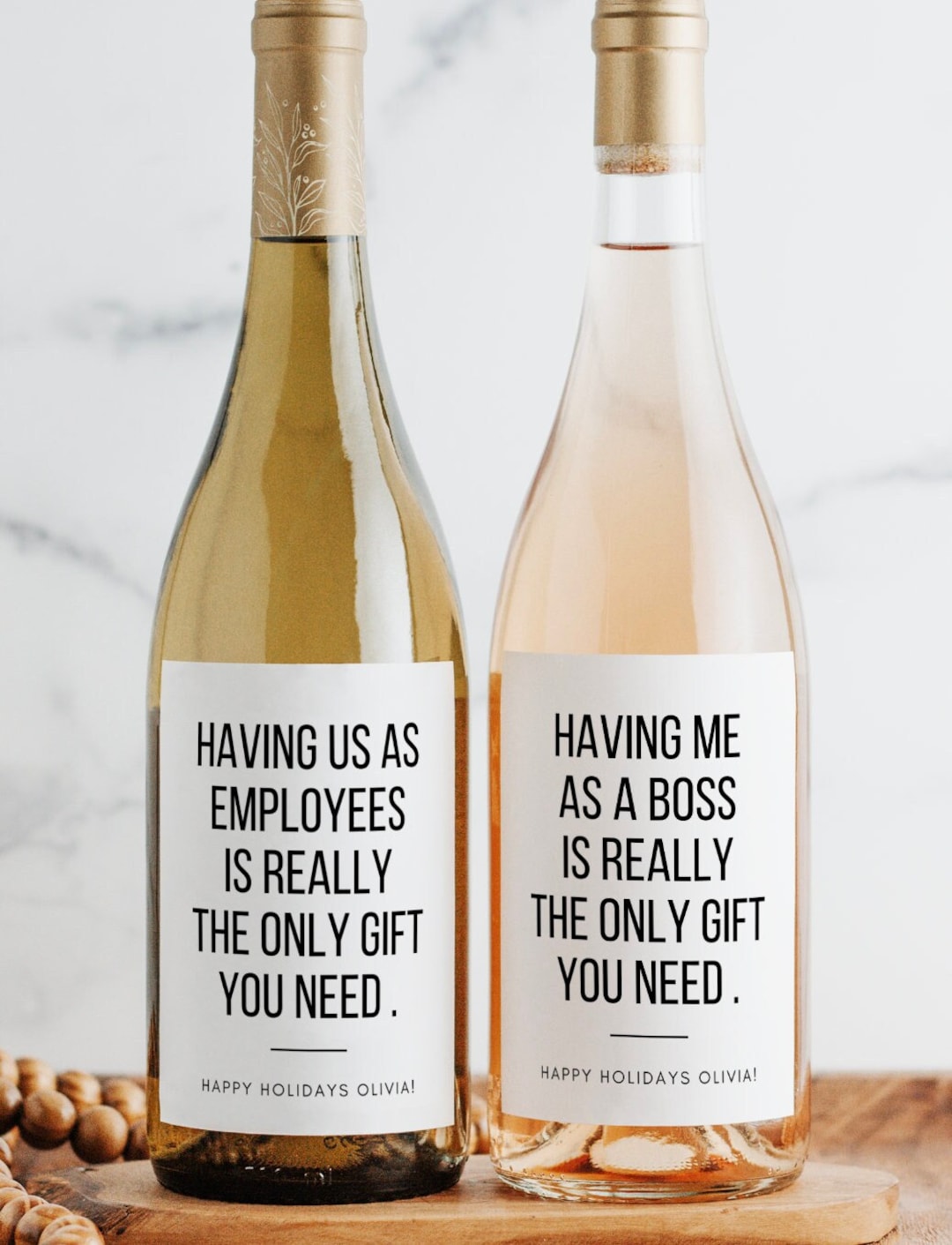 Having Us as Employees is the Only Gift You Need Wine Label 3.75x4.75 ...