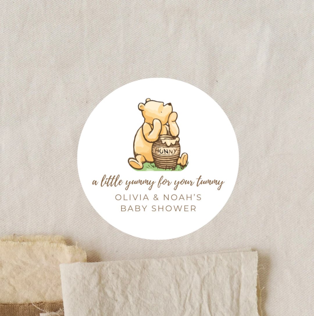 A Little Yummy for Your Tummy Labels | Baby Shower Favor | Honey Bear ...