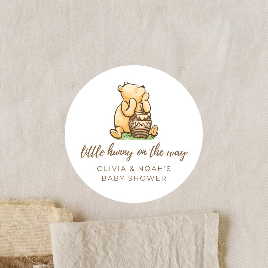 Little Hunny on the Way Labels | Baby Shower Favor | Honey Bear | 2 ...