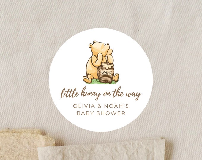 Little Hunny on the Way Labels | Baby Shower Favor | Honey Bear | 2 ...