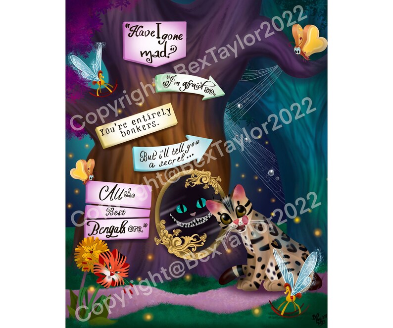 Bengal Madness Bengal Cat Illustration. - Etsy